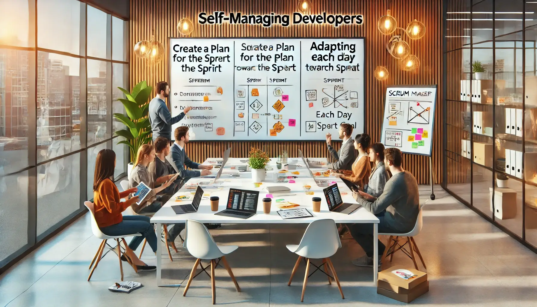 Answering: "Choose two responsibilities of self-managing Developers ...